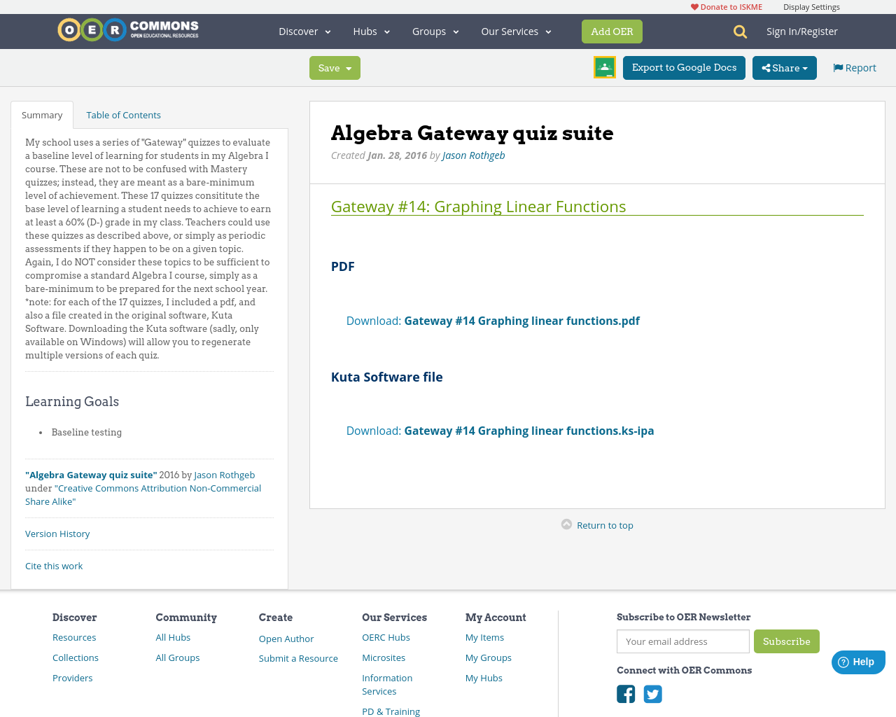 Algebra Gateway quiz suite | OER Commons
