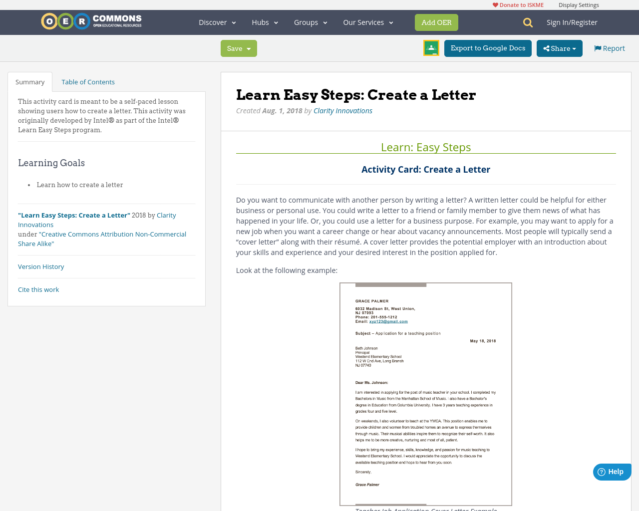 Learn Easy Steps: Create a Letter | OER Commons