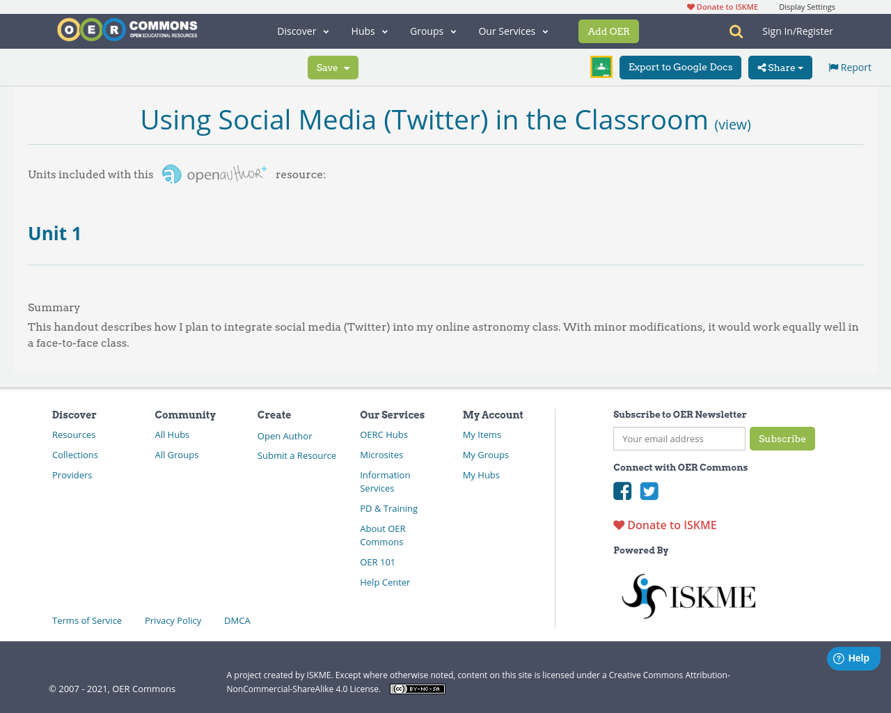 Using Social Media (Twitter) in the Classroom | OER Commons