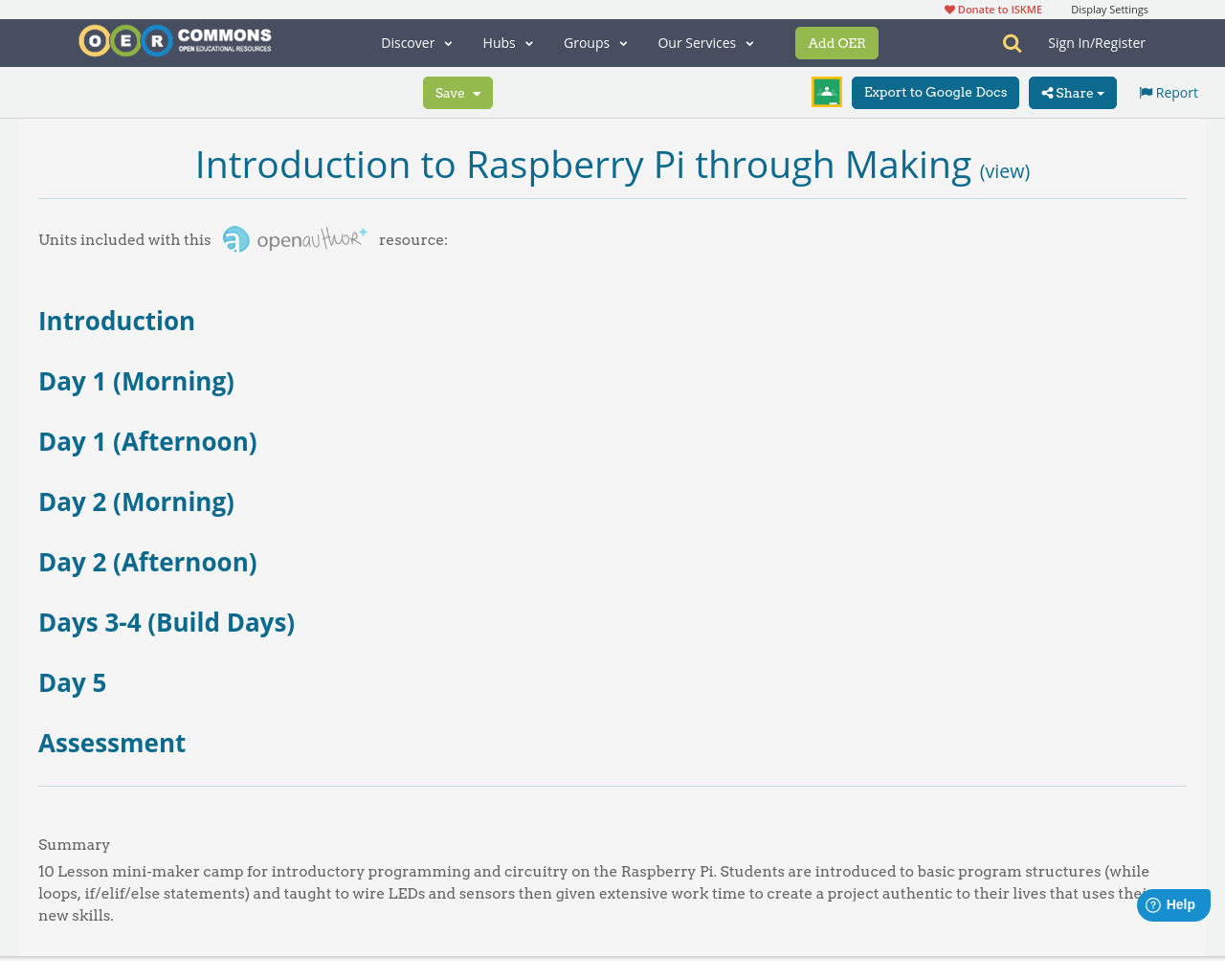 Introduction to Raspberry Pi through Making | OER Commons