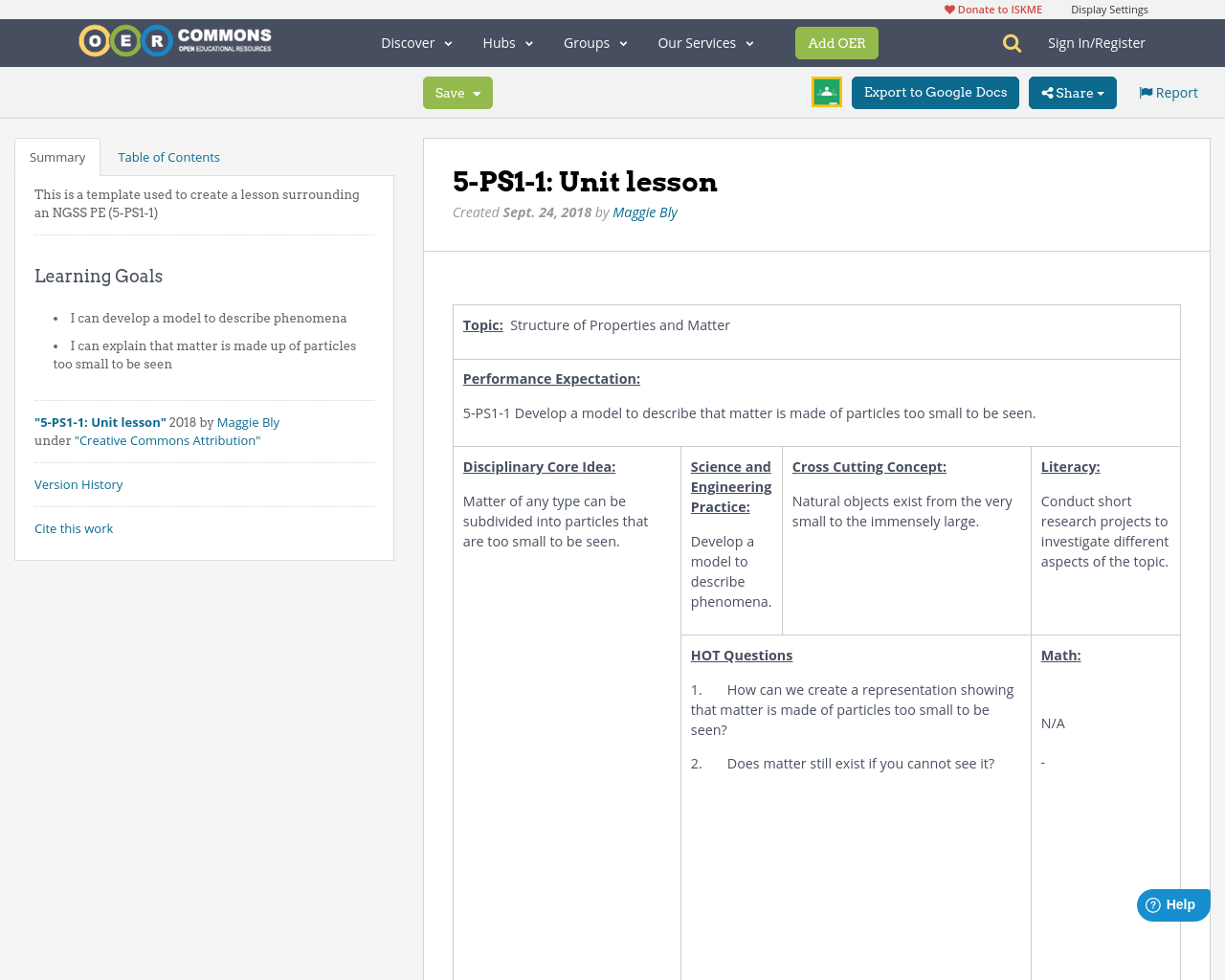 5-PS1-1: Unit lesson | OER Commons