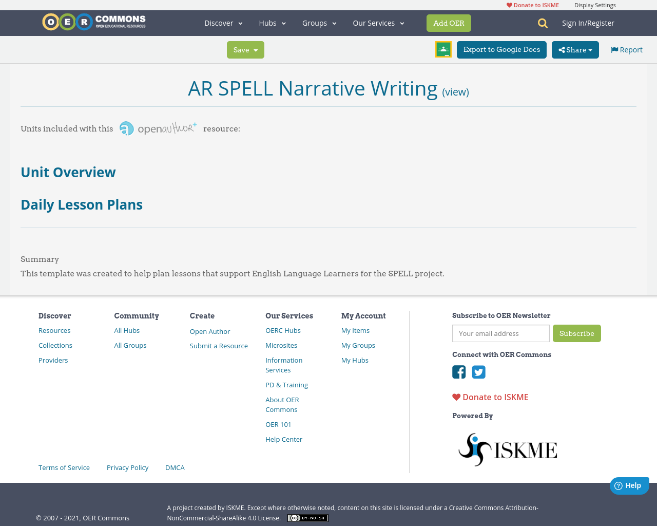 AR SPELL Narrative Writing | OER Commons