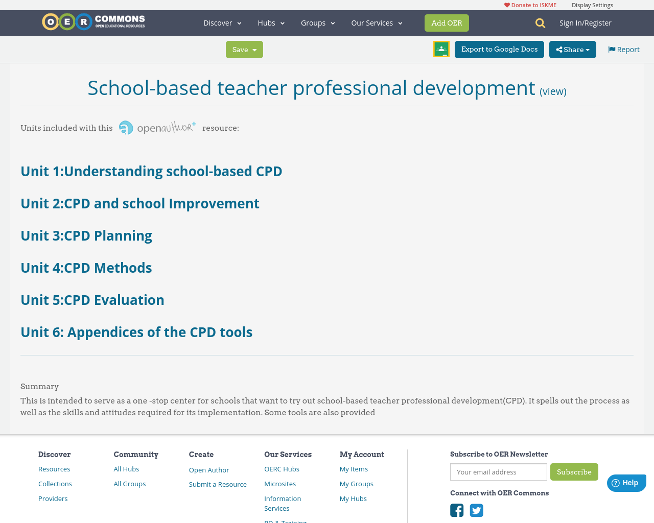 School-based teacher professional development | OER Commons