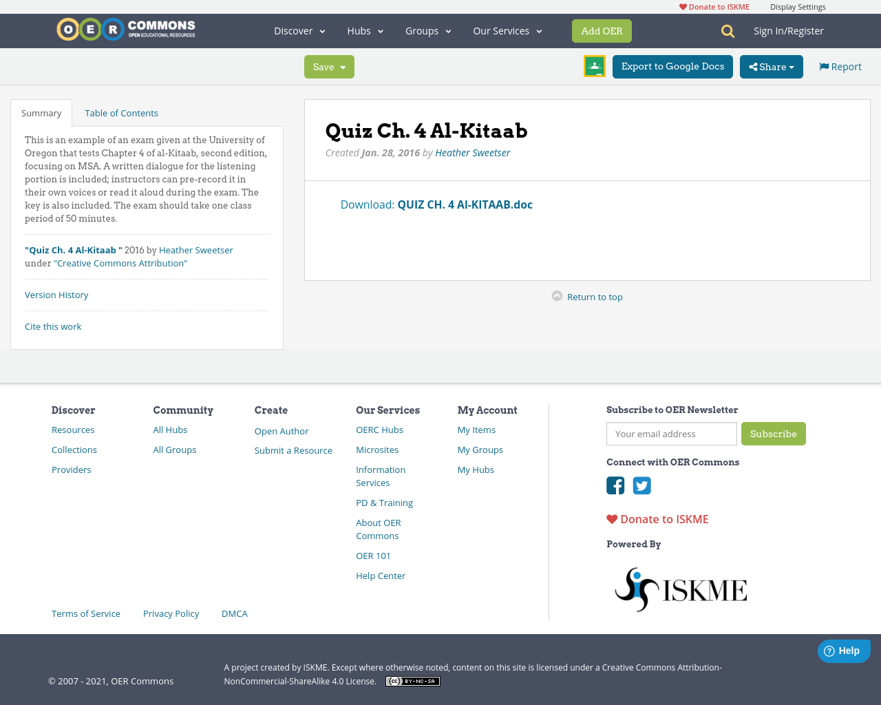 Quiz Ch. 4 Al-Kitaab | OER Commons