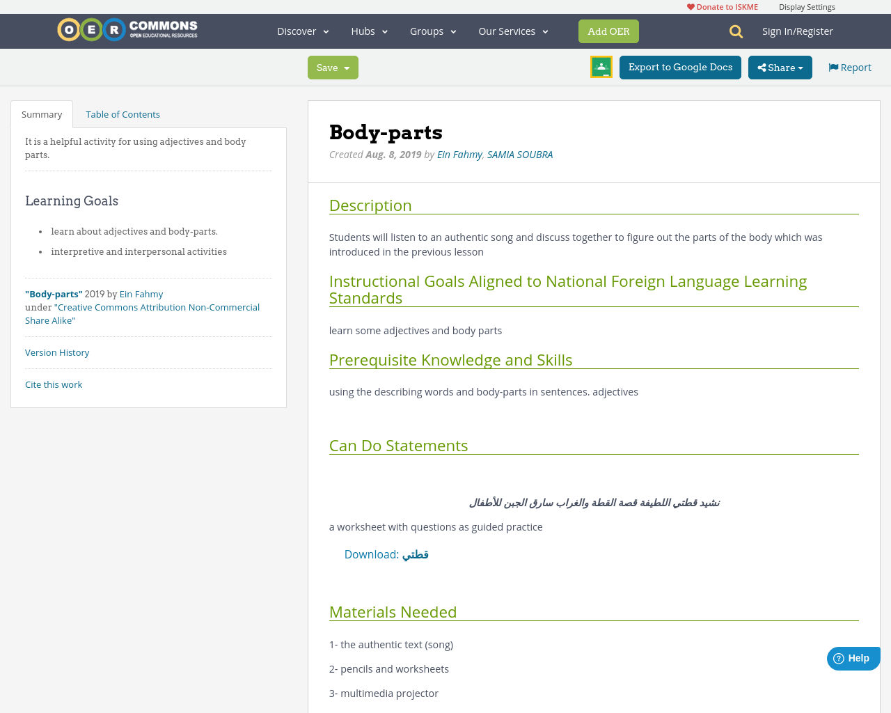 Body parts OER Commons Body parts OER Commons