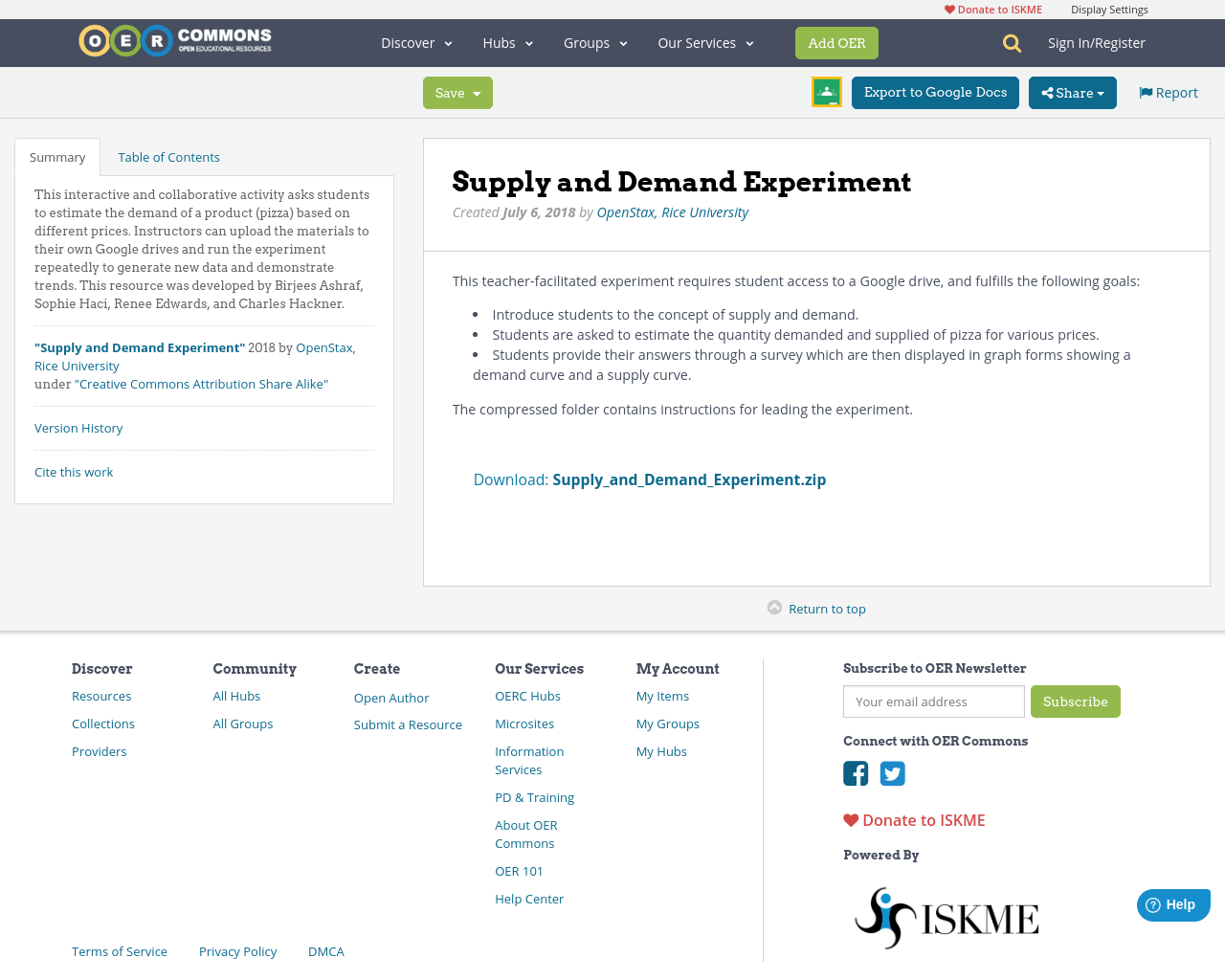 Supply and Demand Experiment | OER Commons