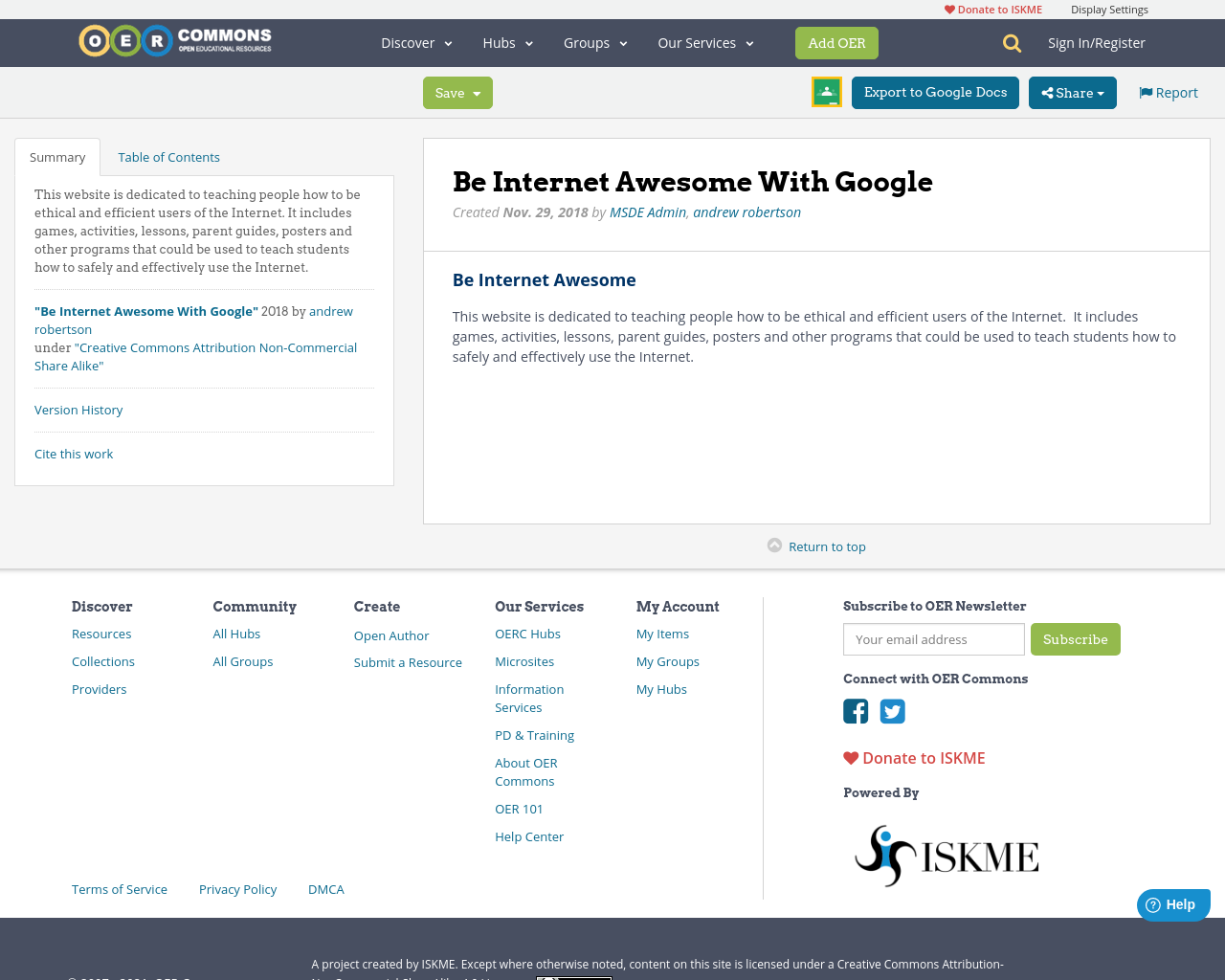Be Internet Awesome With Google | OER Commons