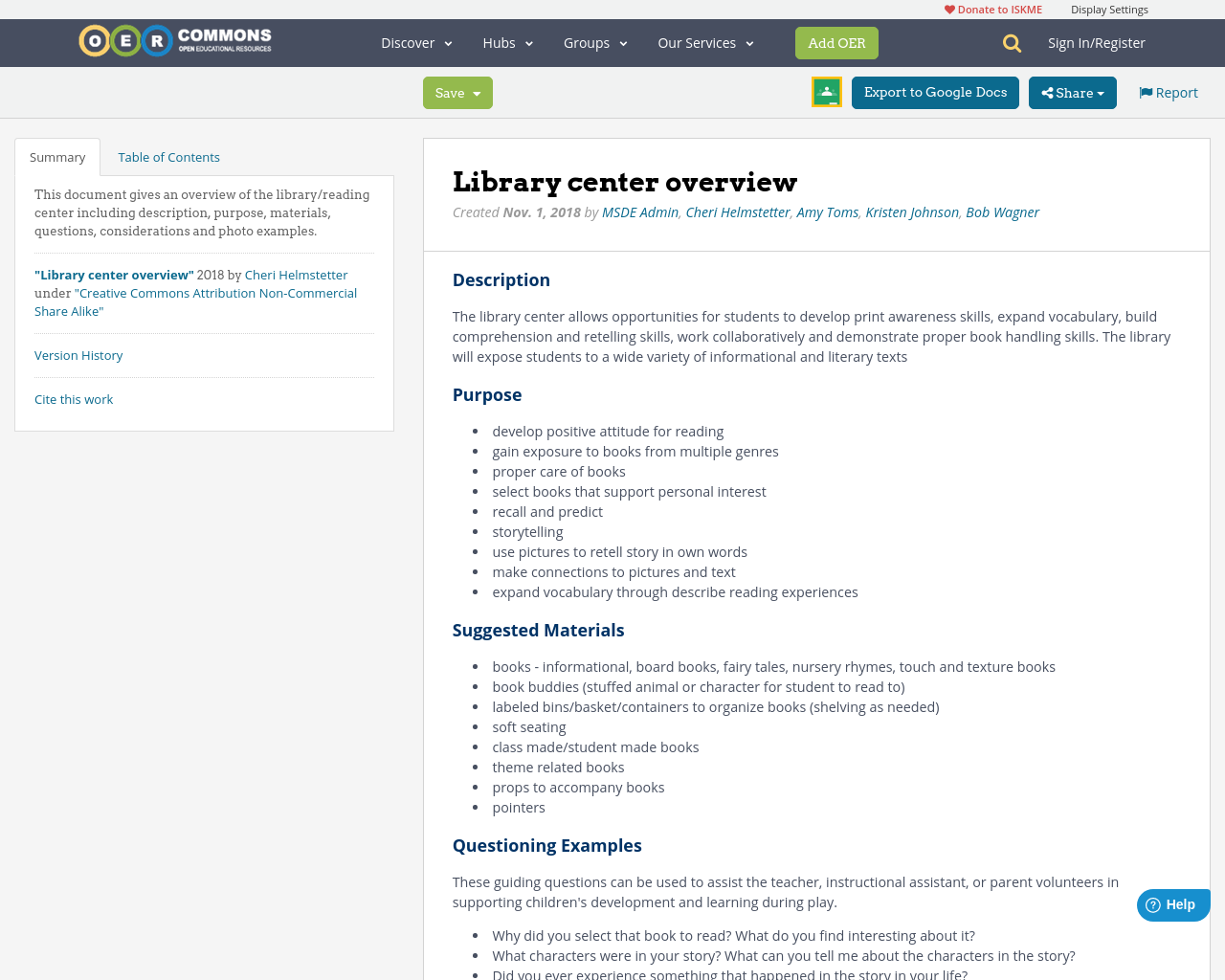 Library center overview | OER Commons