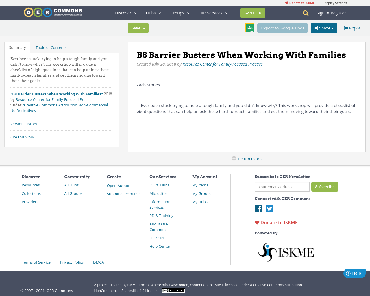 B8 Barrier Busters When Working With Families | OER Commons