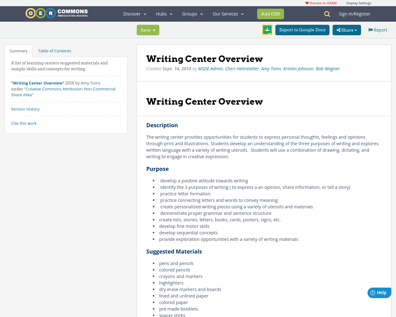 Writing Center Overview | OER Commons