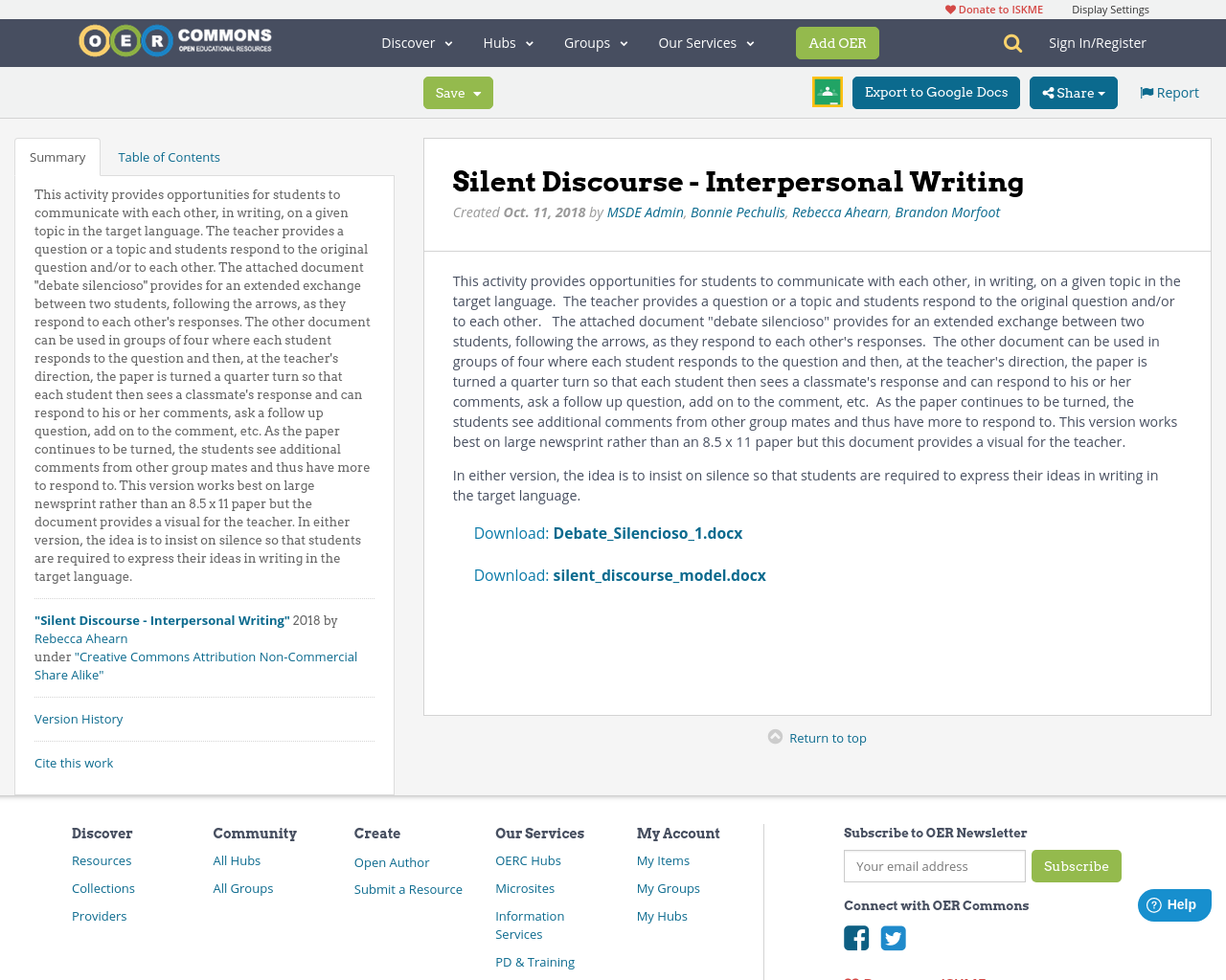 Silent Discourse - Interpersonal Writing | OER Commons
