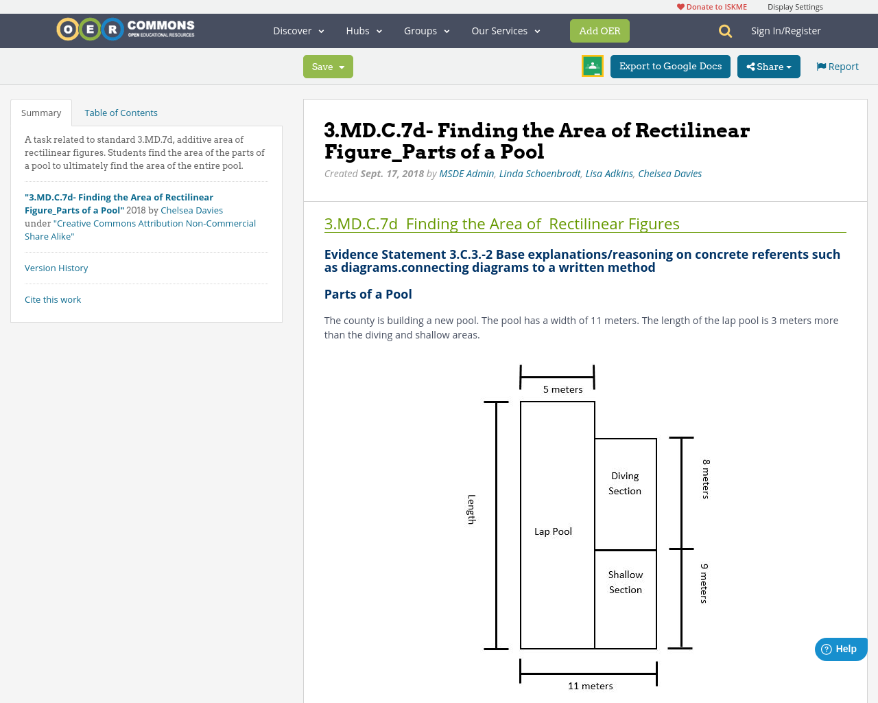 3.MD.C.7d- Finding the Area of Rectilinear Figure_Parts of a Pool | OER ...