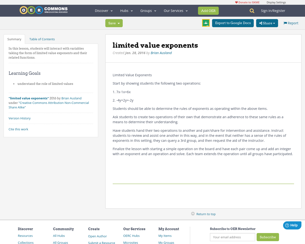 limited value exponents | OER Commons
