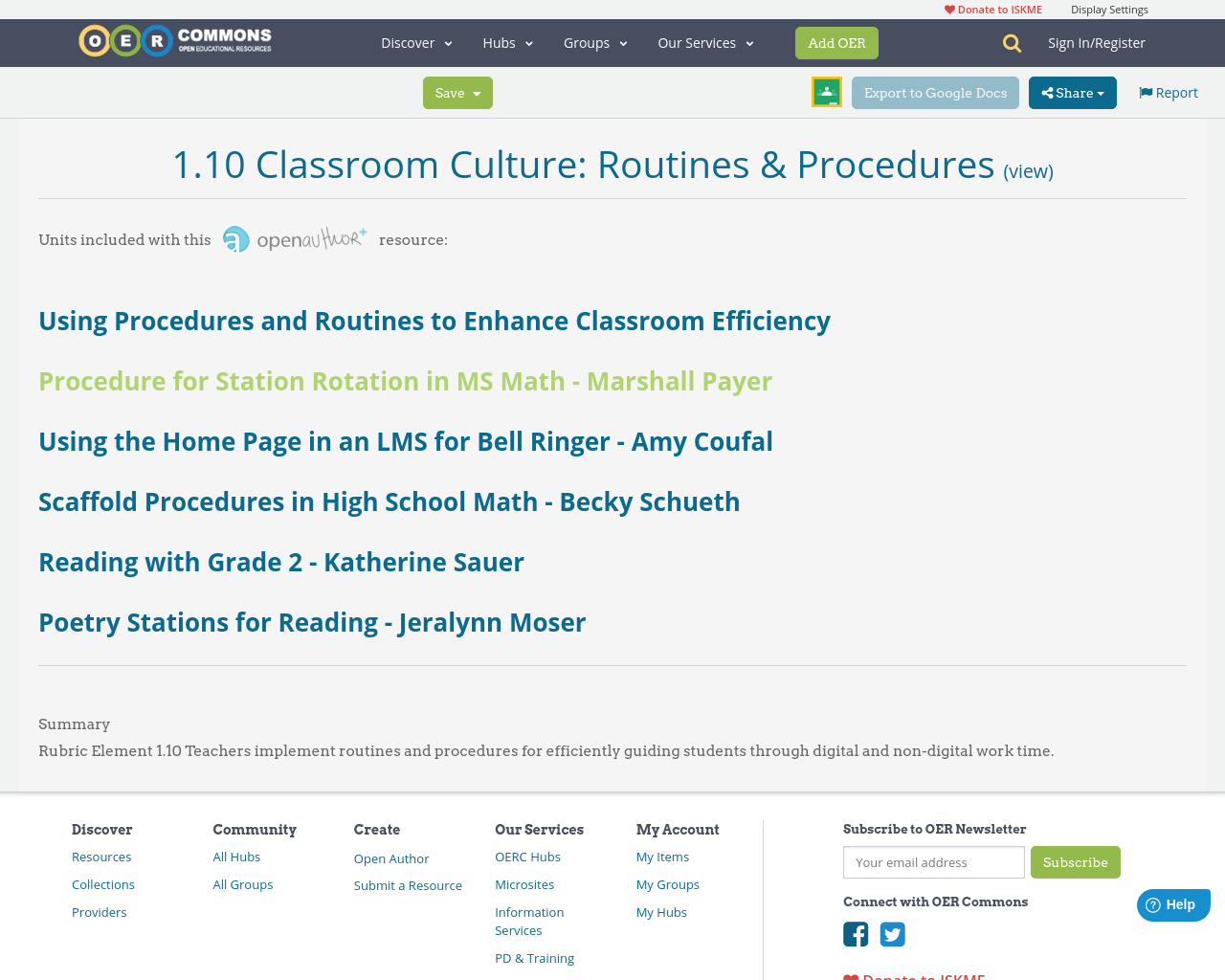 1.10 Classroom Culture: Routines & Procedures | OER Commons