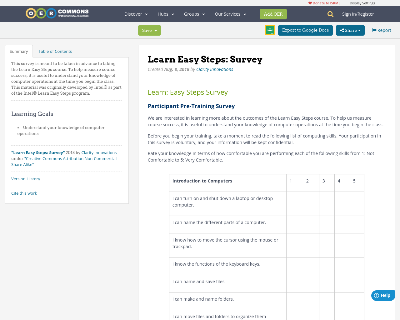 Learn Easy Steps: Survey | OER Commons