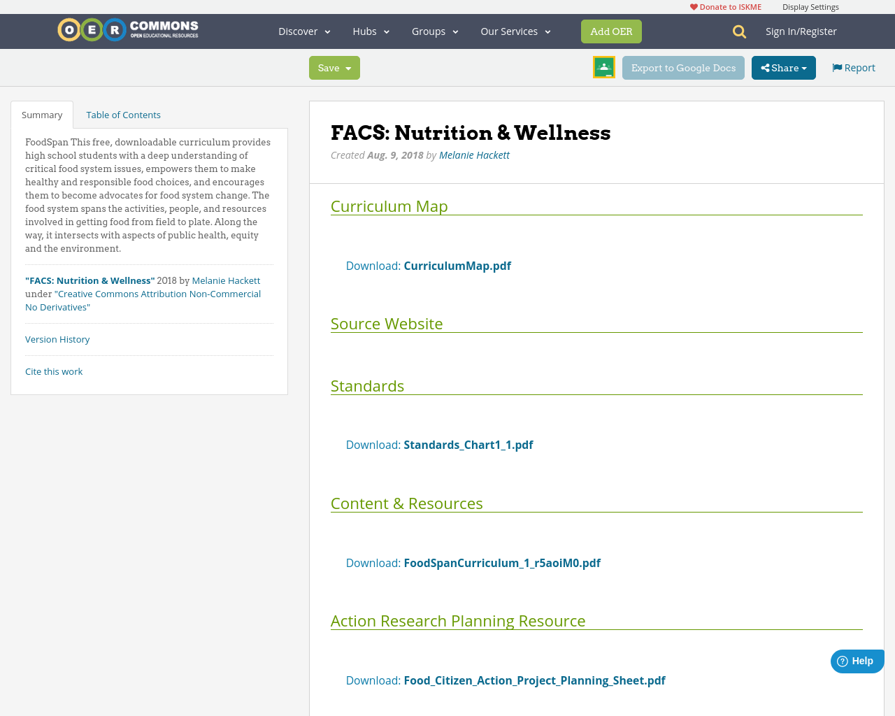 FACS: Nutrition & Wellness | OER Commons