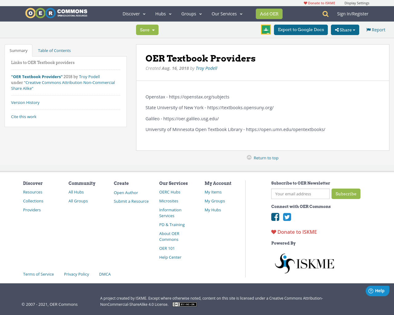 OER Textbook Providers | OER Commons