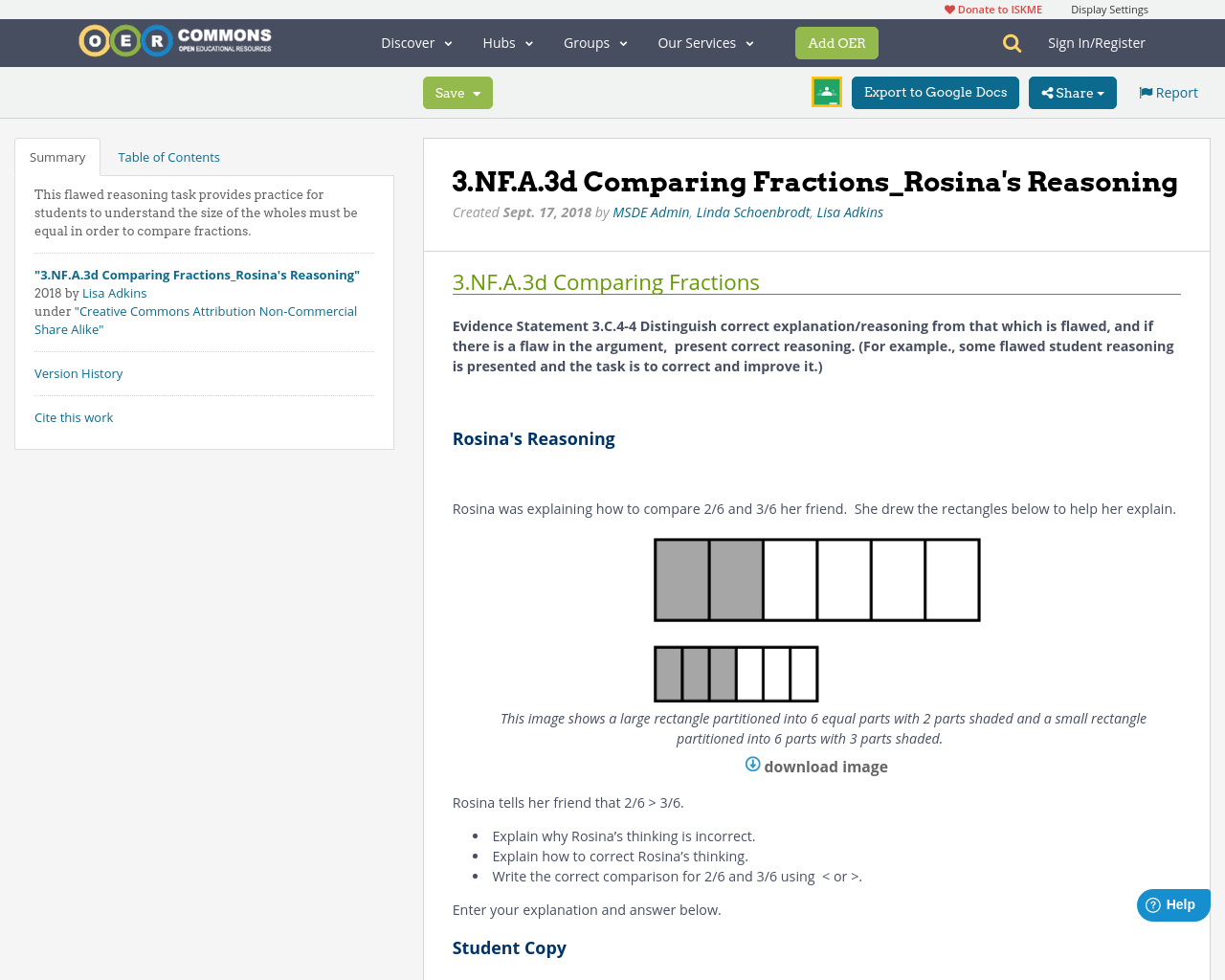 3.NF.A.3d Comparing Fractions_Rosina's Reasoning | OER Commons