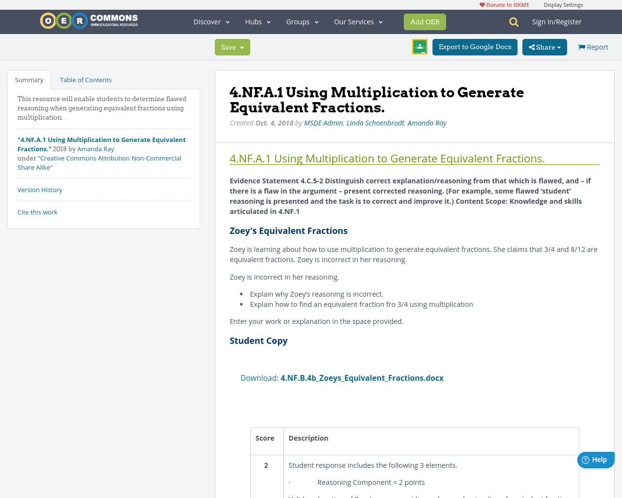 4 NF A 1 Using Multiplication To Generate Equivalent Fractions OER