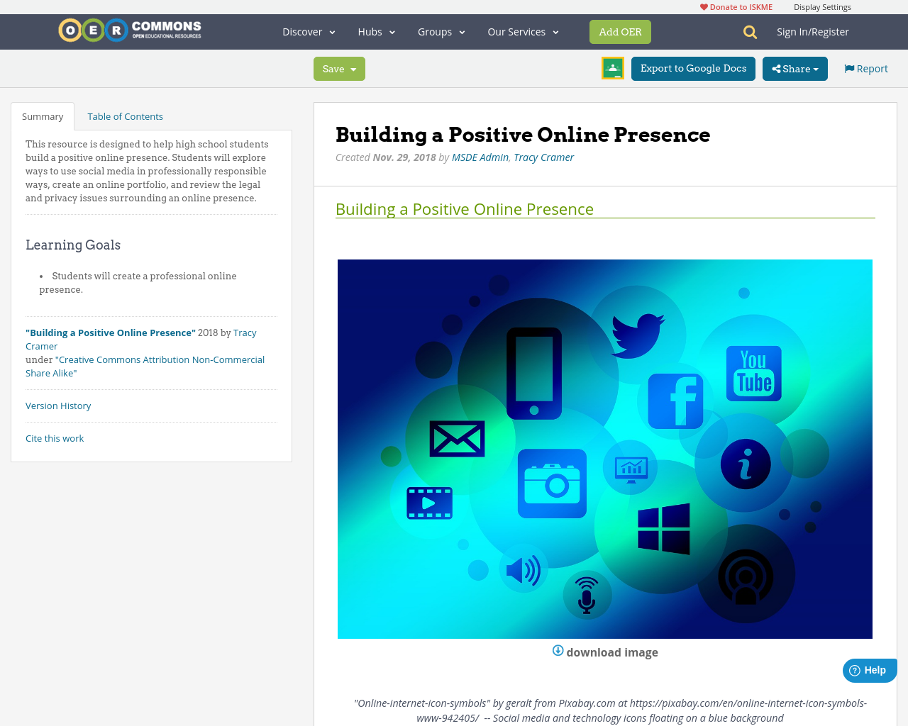 Building a Positive Online Presence | OER Commons