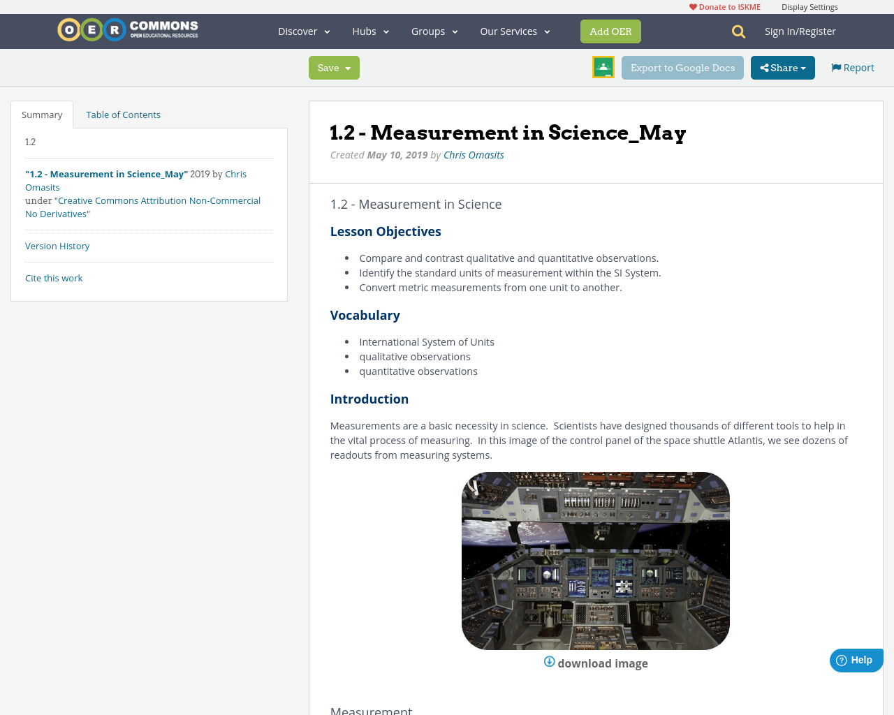 1.2 - Measurement in Science_May | OER Commons