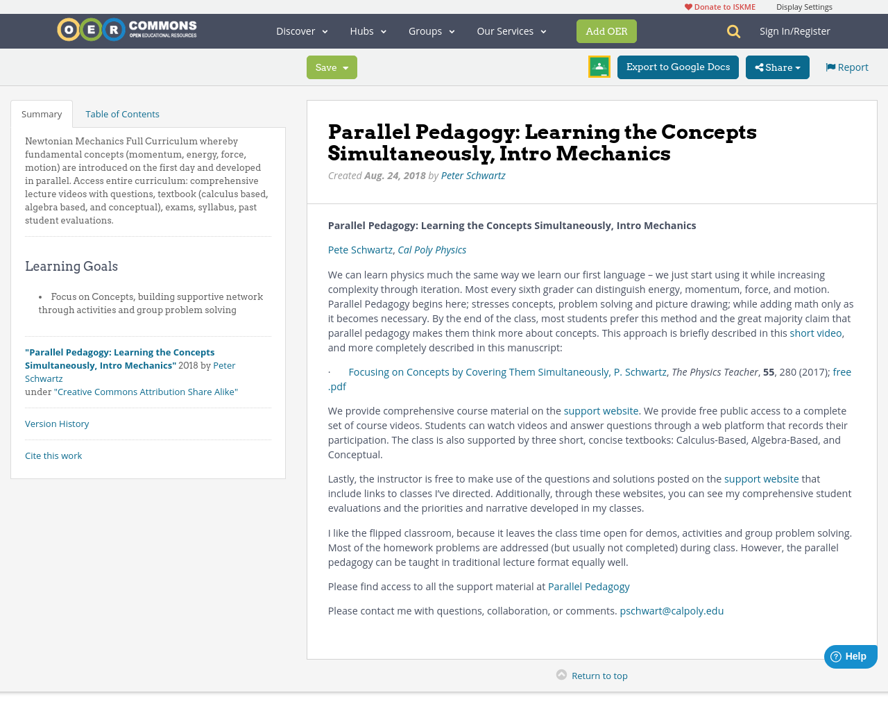 Parallel Pedagogy: Learning the Concepts Simultaneously, Intro ...