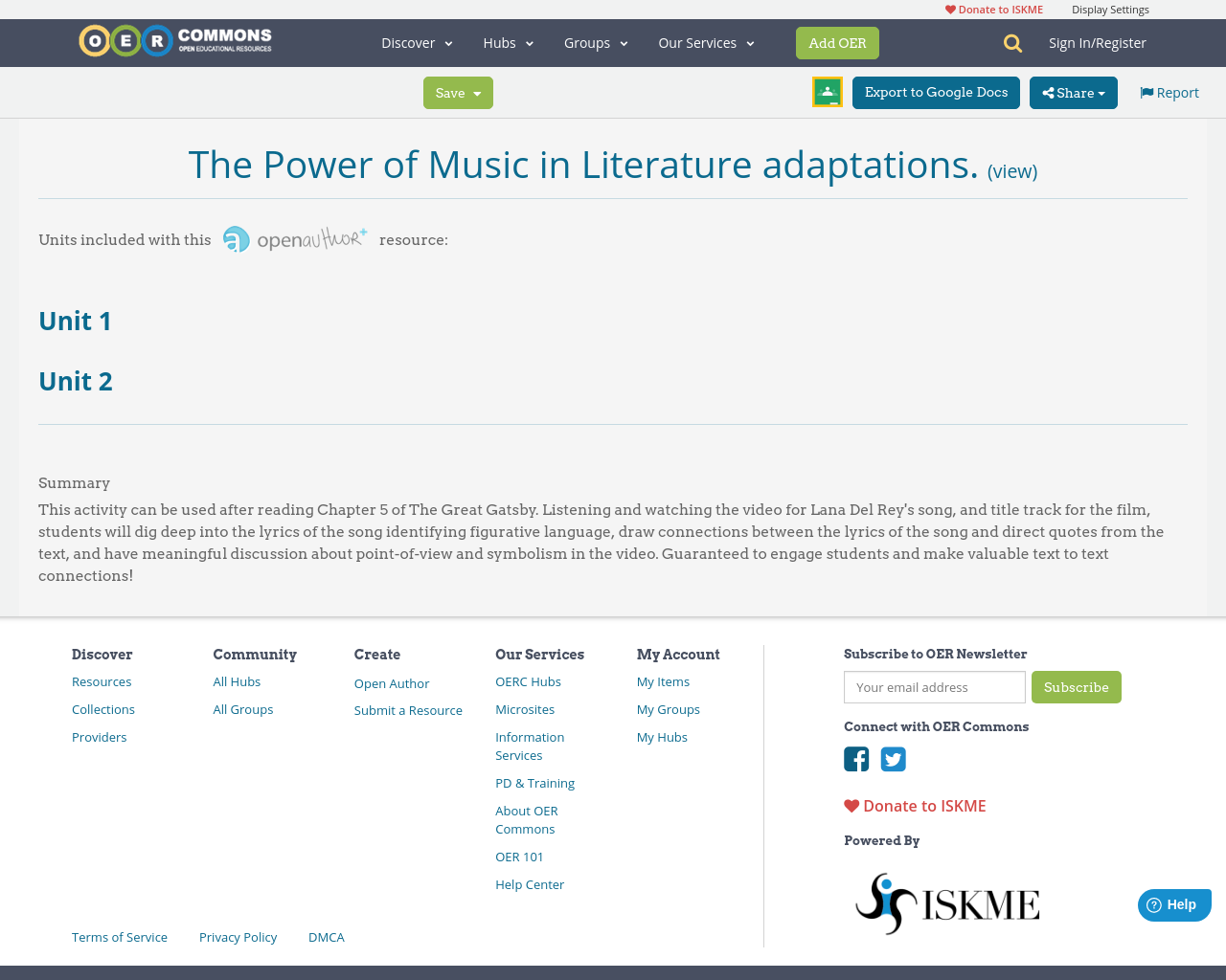 The Power of Music in Literature adaptations. | OER Commons