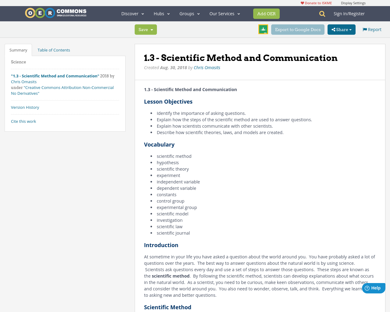 1.3 - Scientific Method and Communication | OER Commons