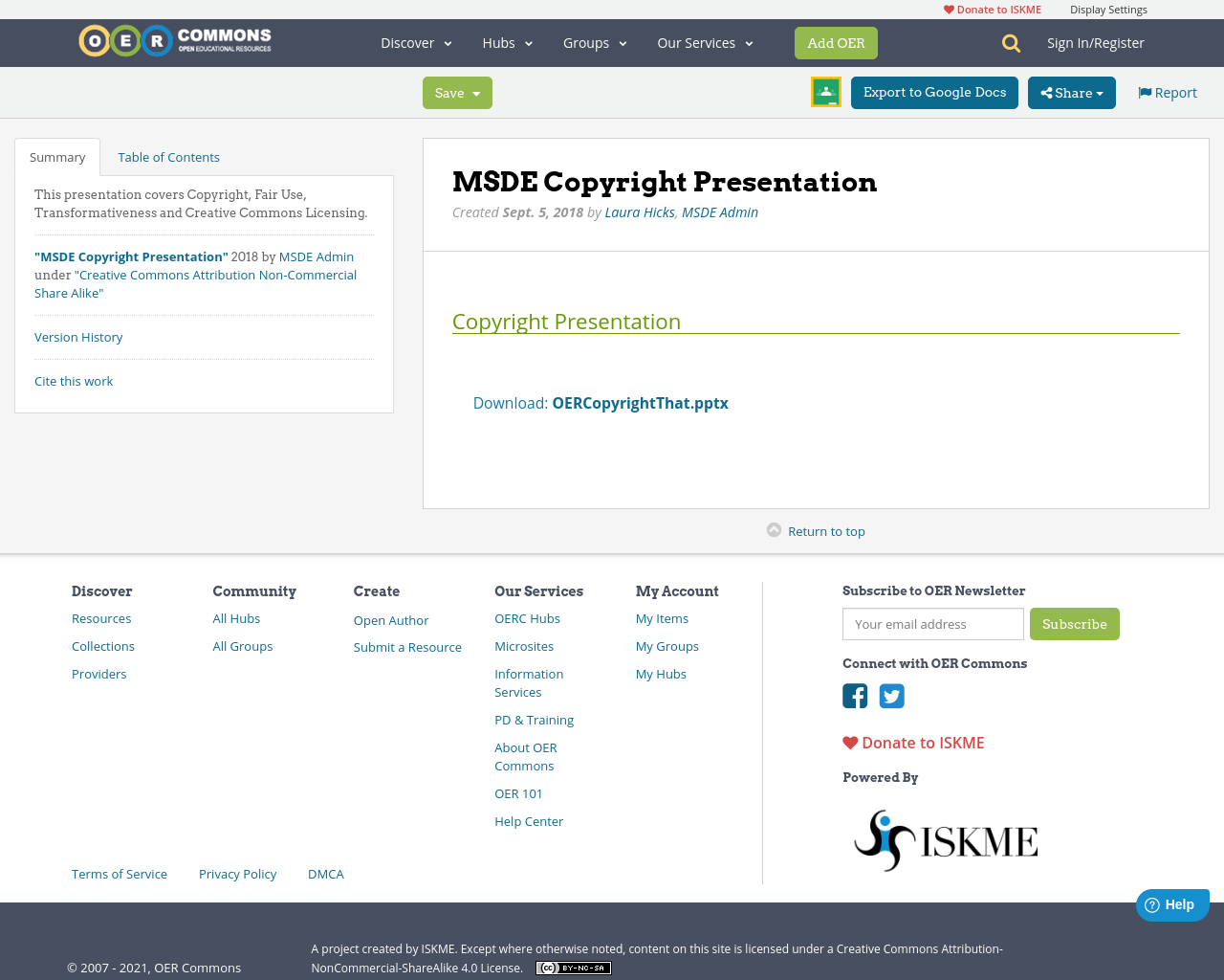 MSDE Copyright Presentation | OER Commons