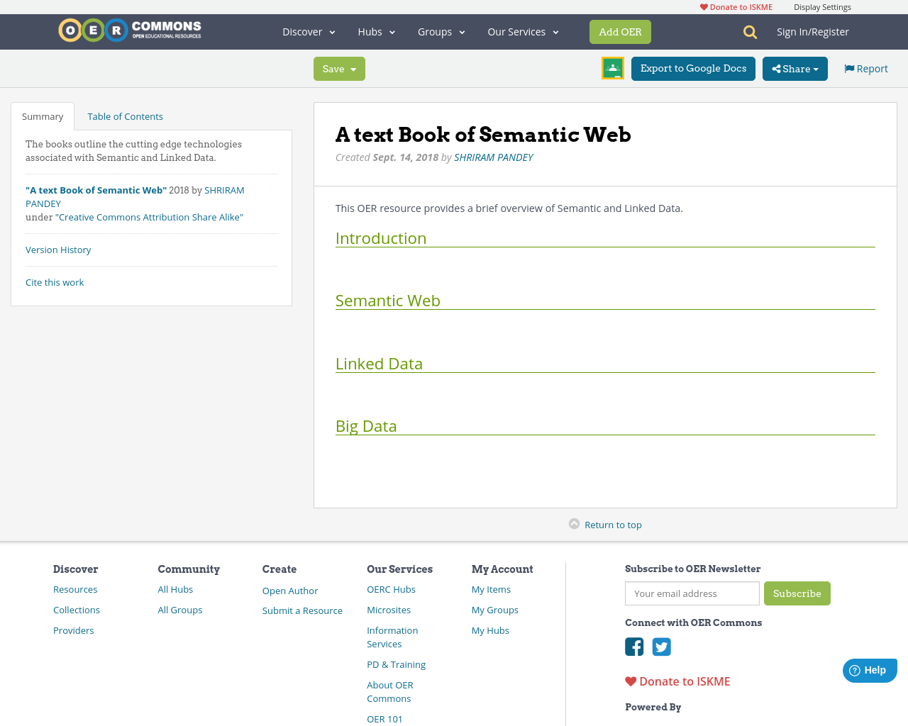 A text Book of Semantic Web | OER Commons