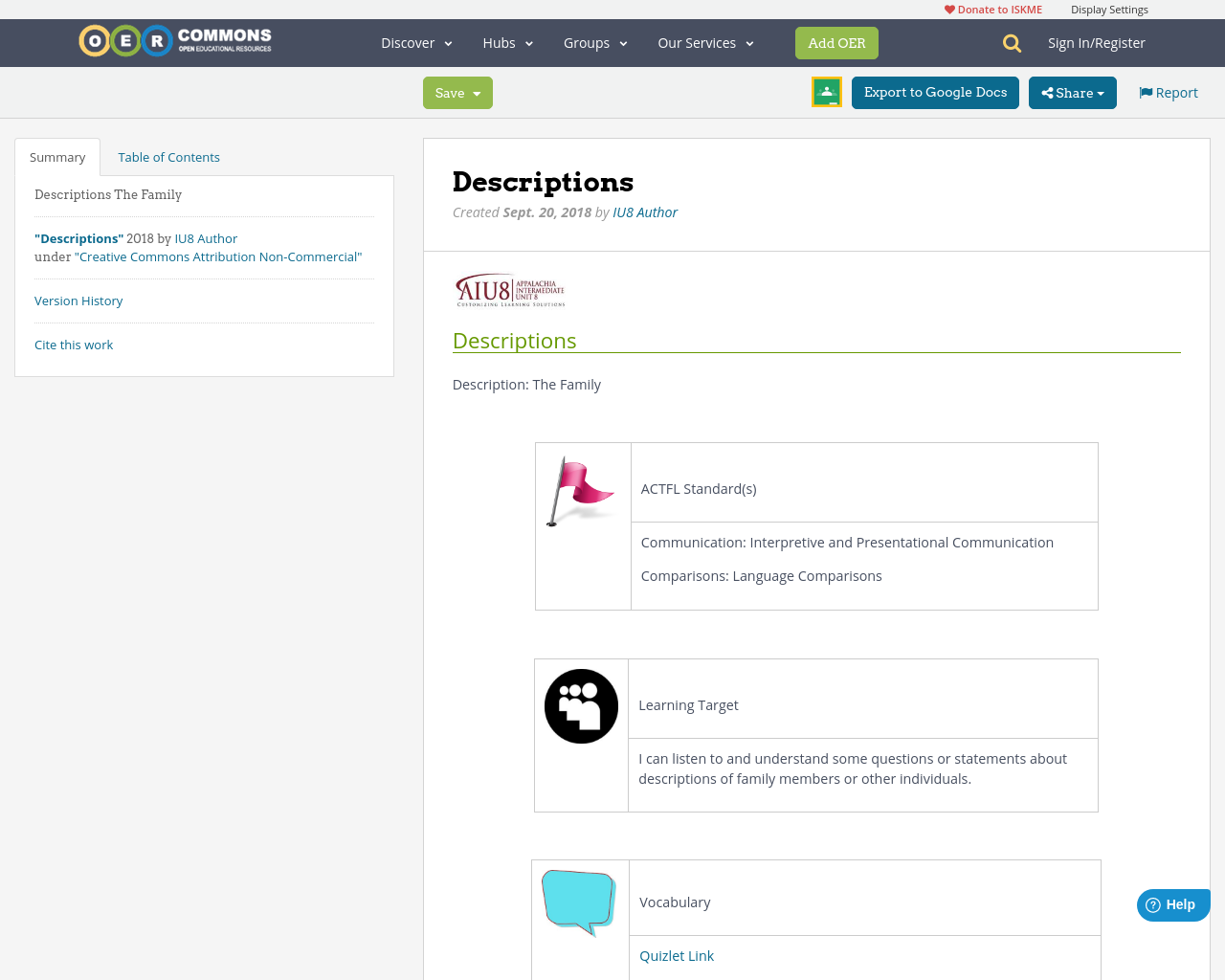 Descriptions | OER Commons