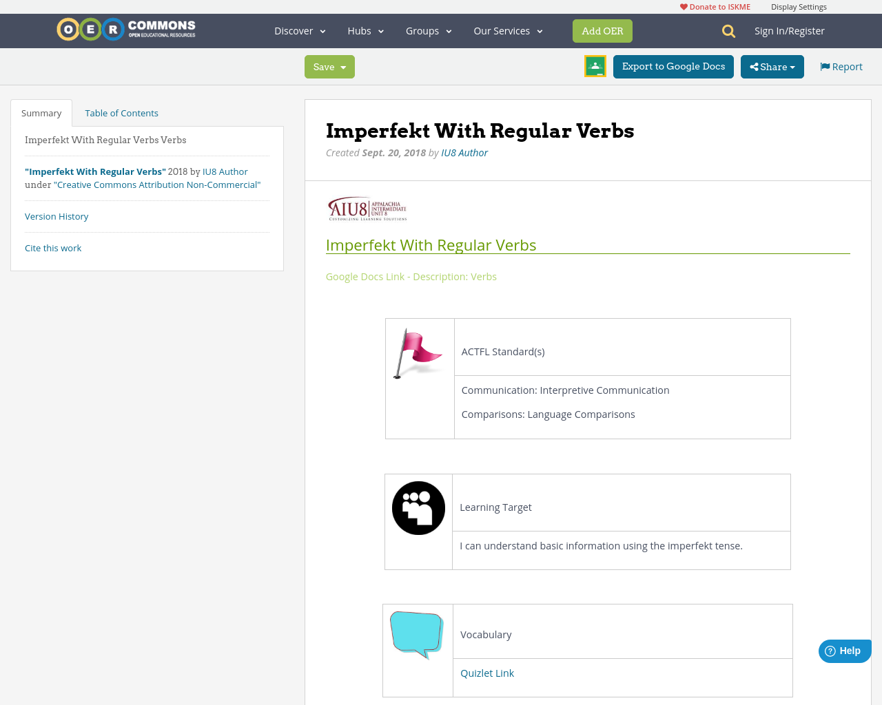 Imperfekt With Regular Verbs | OER Commons