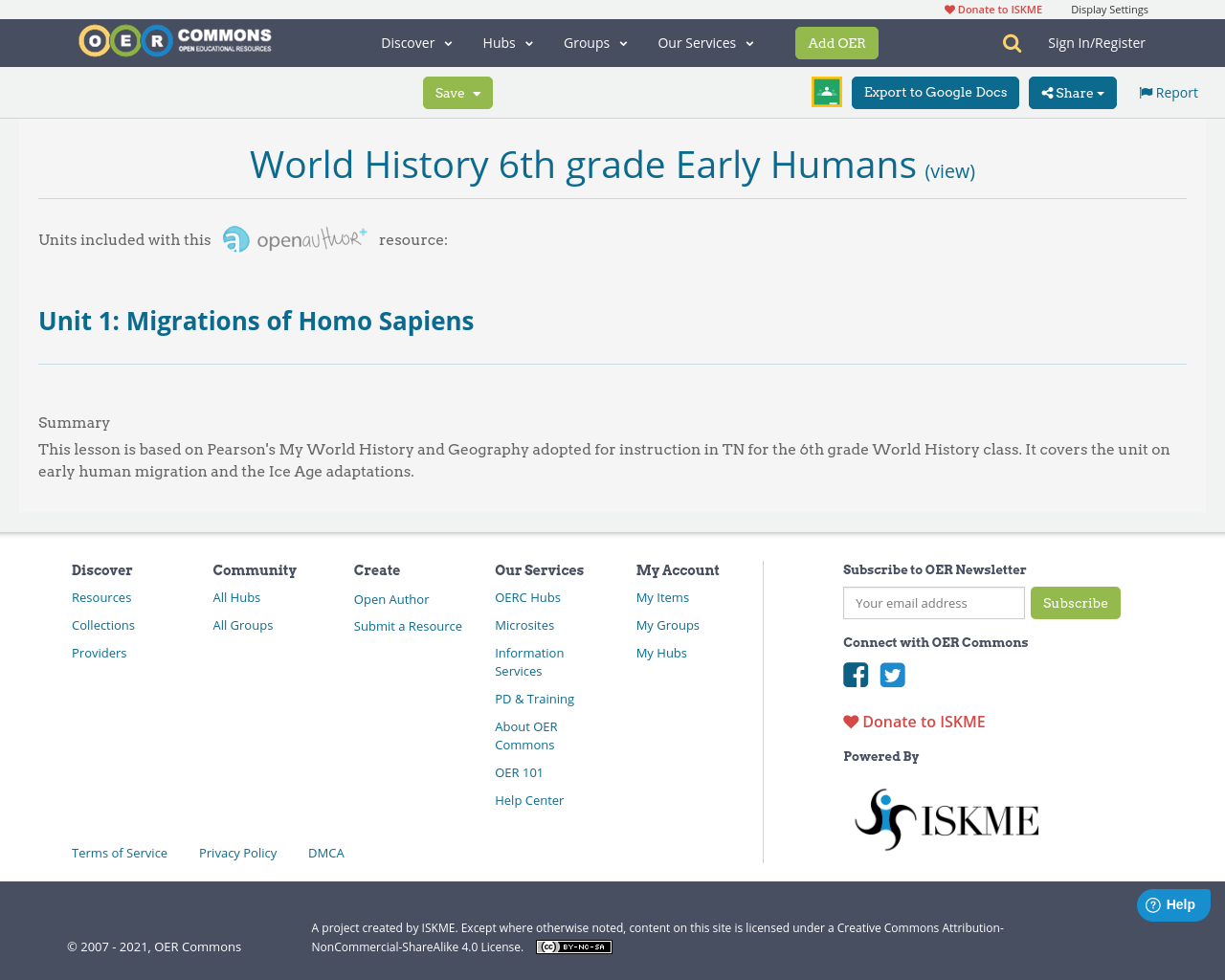World History 6th grade Early Humans | OER Commons