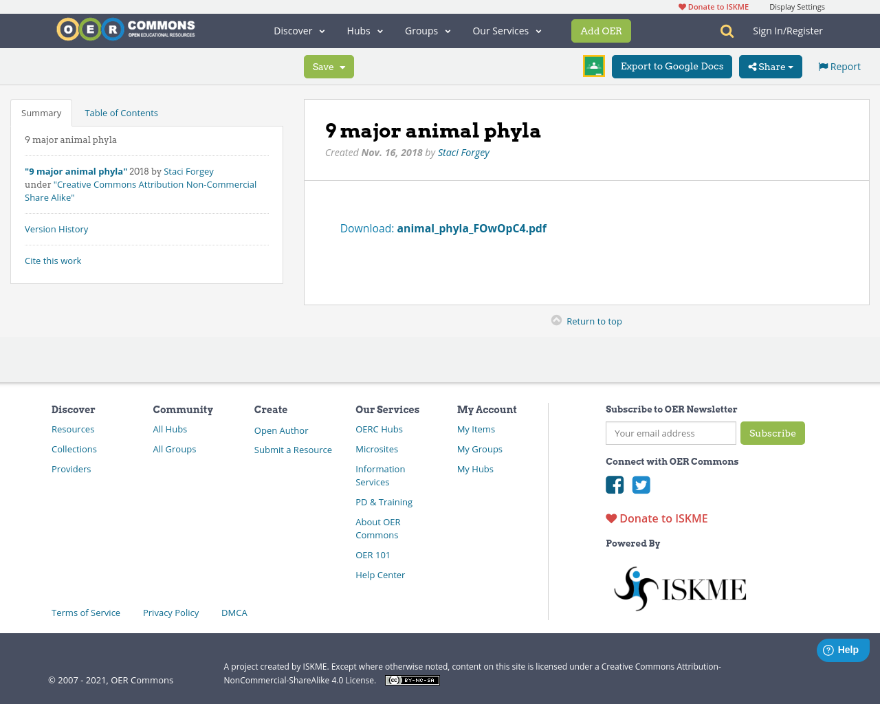 9 major animal phyla | OER Commons