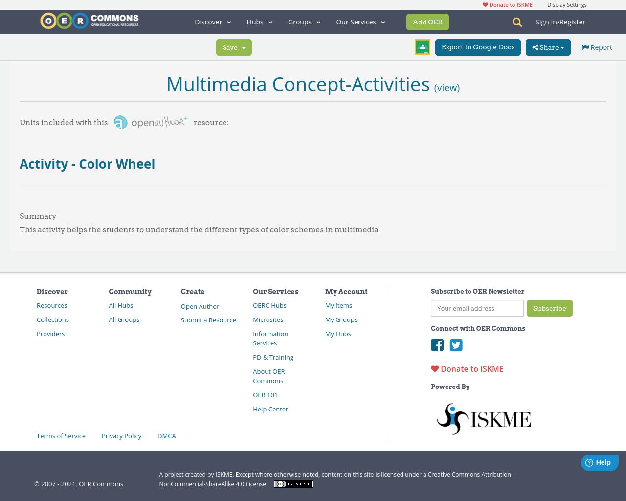 Multimedia Concept-Activities | OER Commons