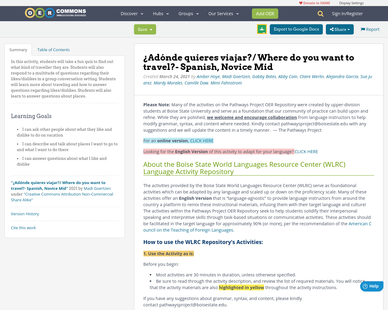 Spanish Level 1, Activity 12: ¿Adónde quieres viajar? / Where do you ...