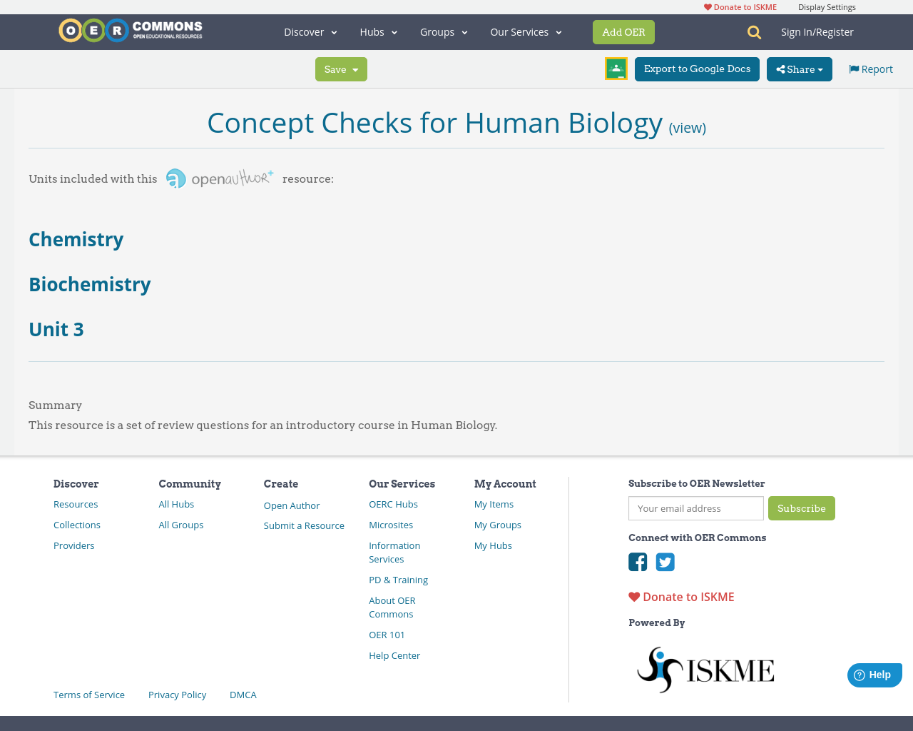 Concept Checks for Human Biology | OER Commons
