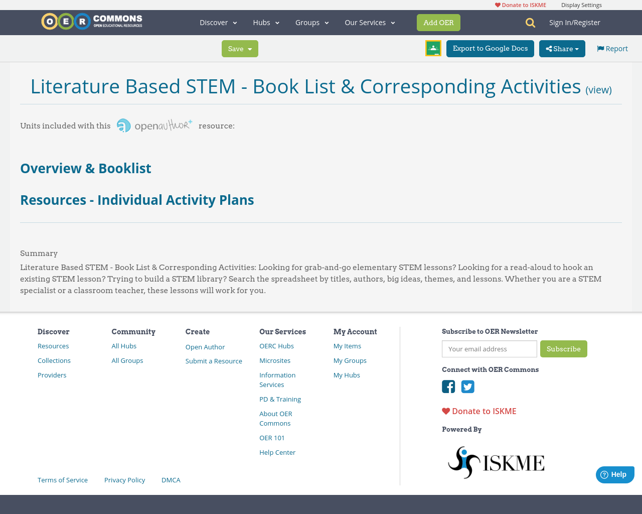 Literature Based STEM - Book List & Corresponding Activities | OER Commons