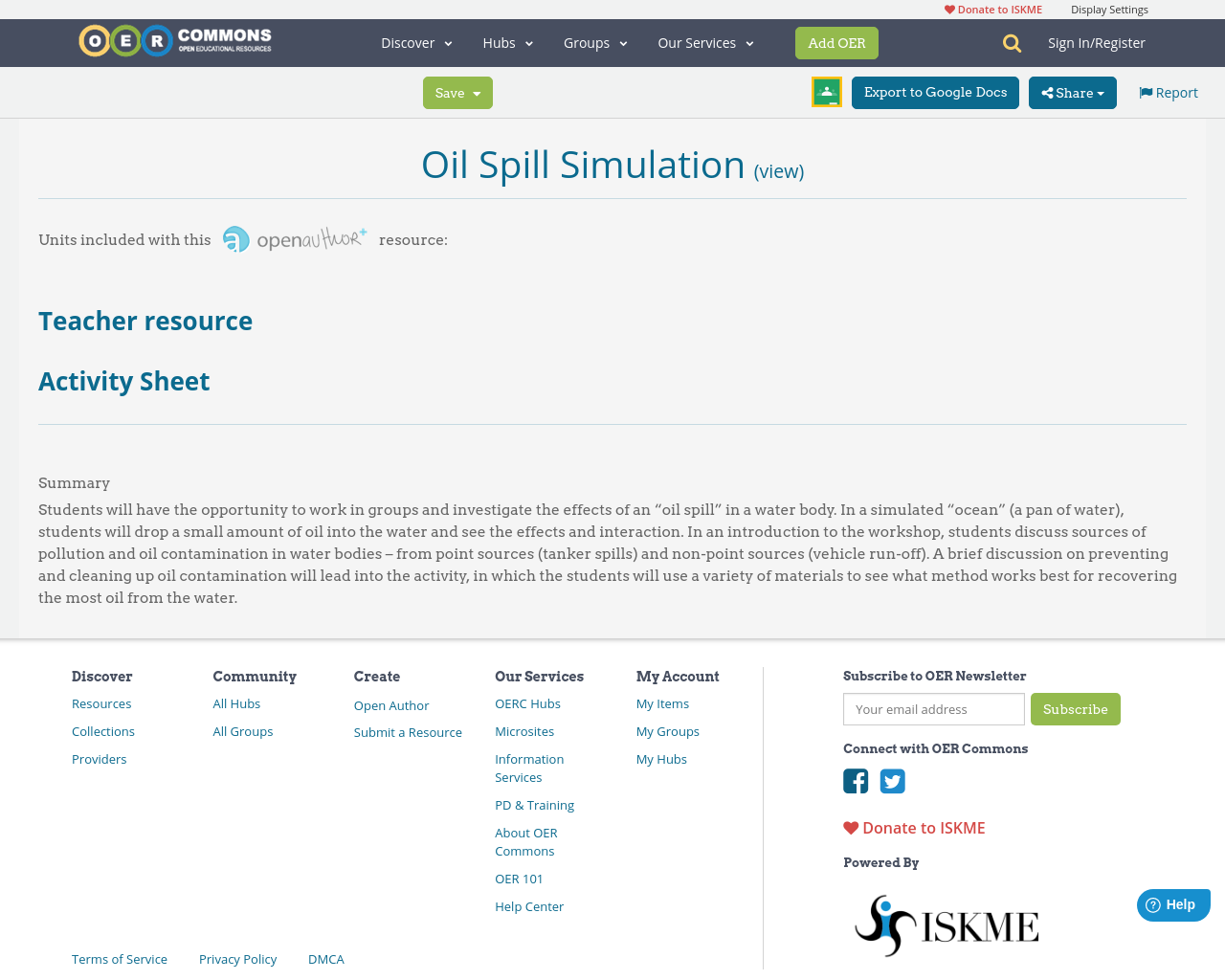 Oil Spill Simulation | OER Commons