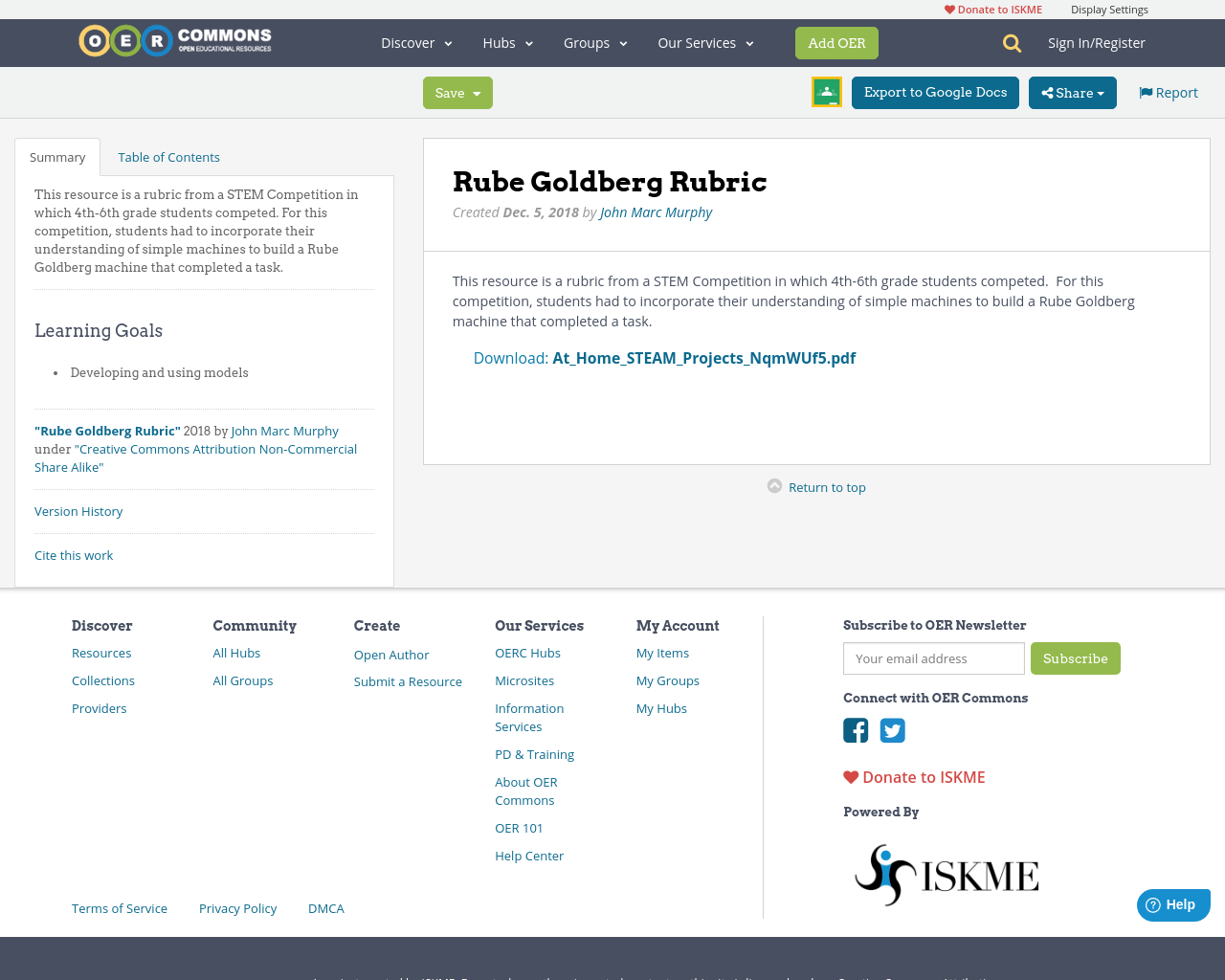 Rube Goldberg Rubric | OER Commons