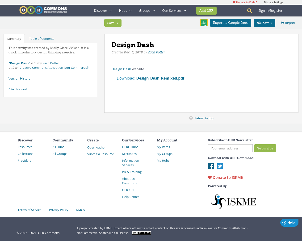 Design Dash Oer Commons