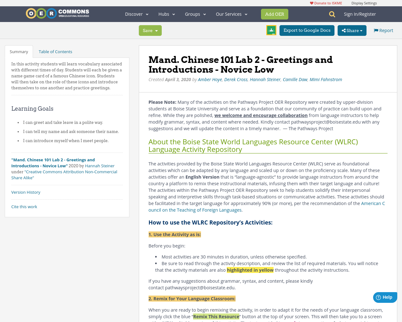 Mand. Chinese 101 Lab 2 - Greetings and Introductions - Novice Low ...