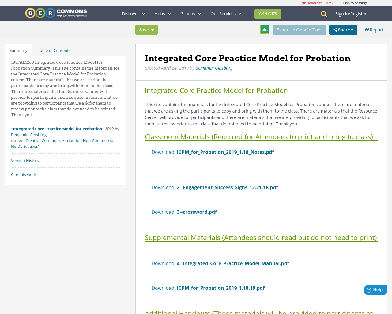 Integrated Core Practice Model for Probation | OER Commons