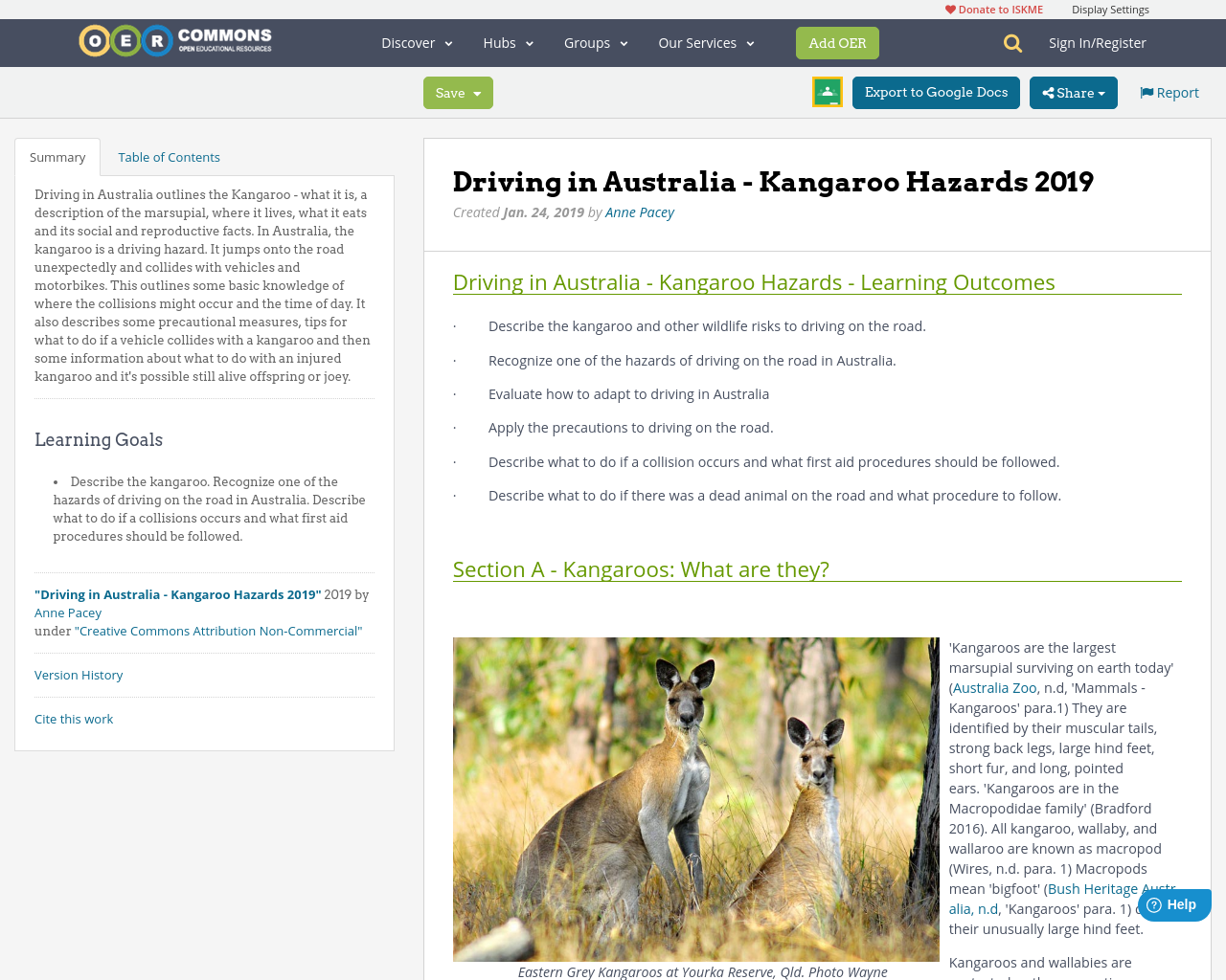 Driving in Australia - Kangaroo Hazards 2019 | OER Commons