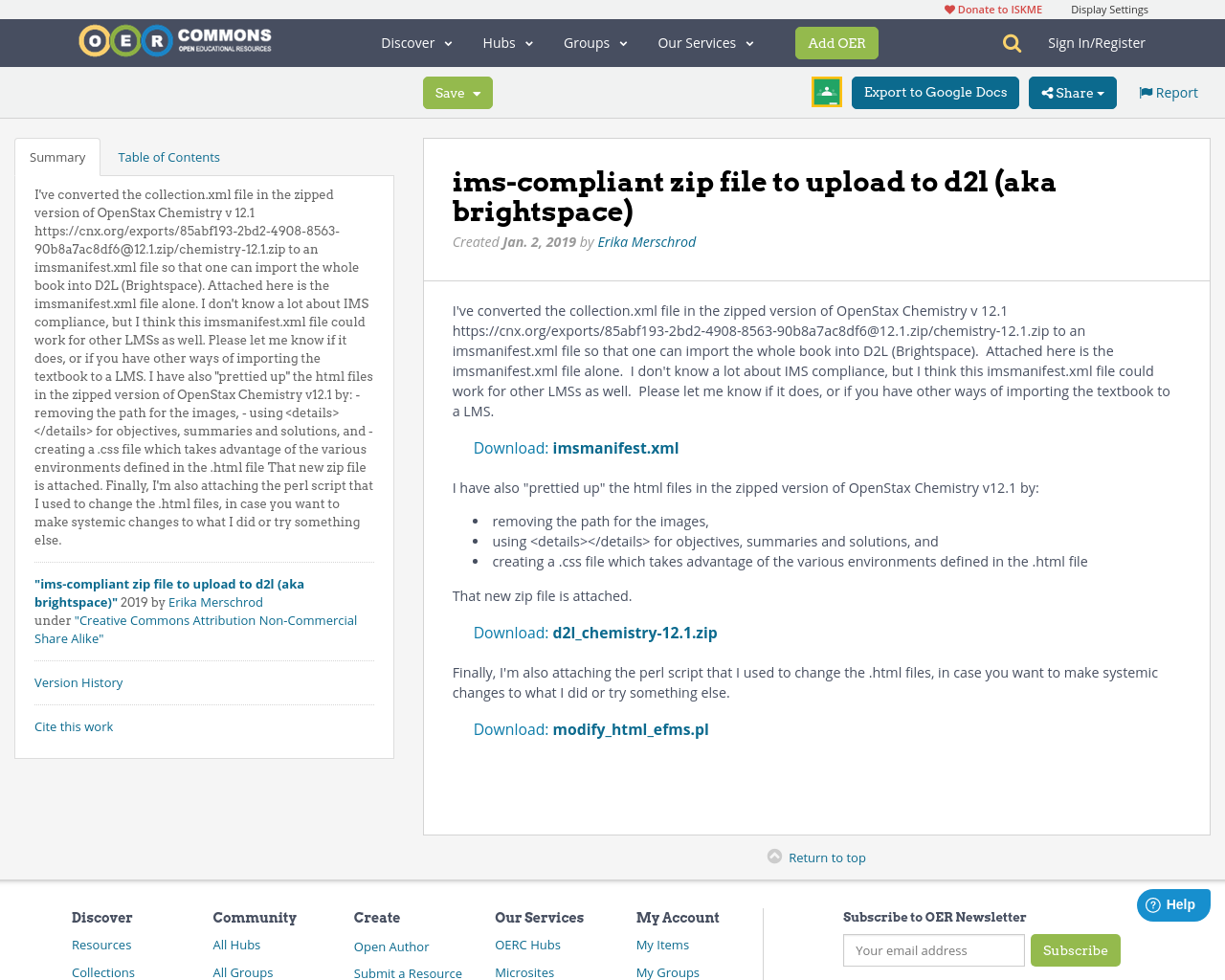 ims-compliant zip file to upload to d2l (aka brightspace) | OER Commons