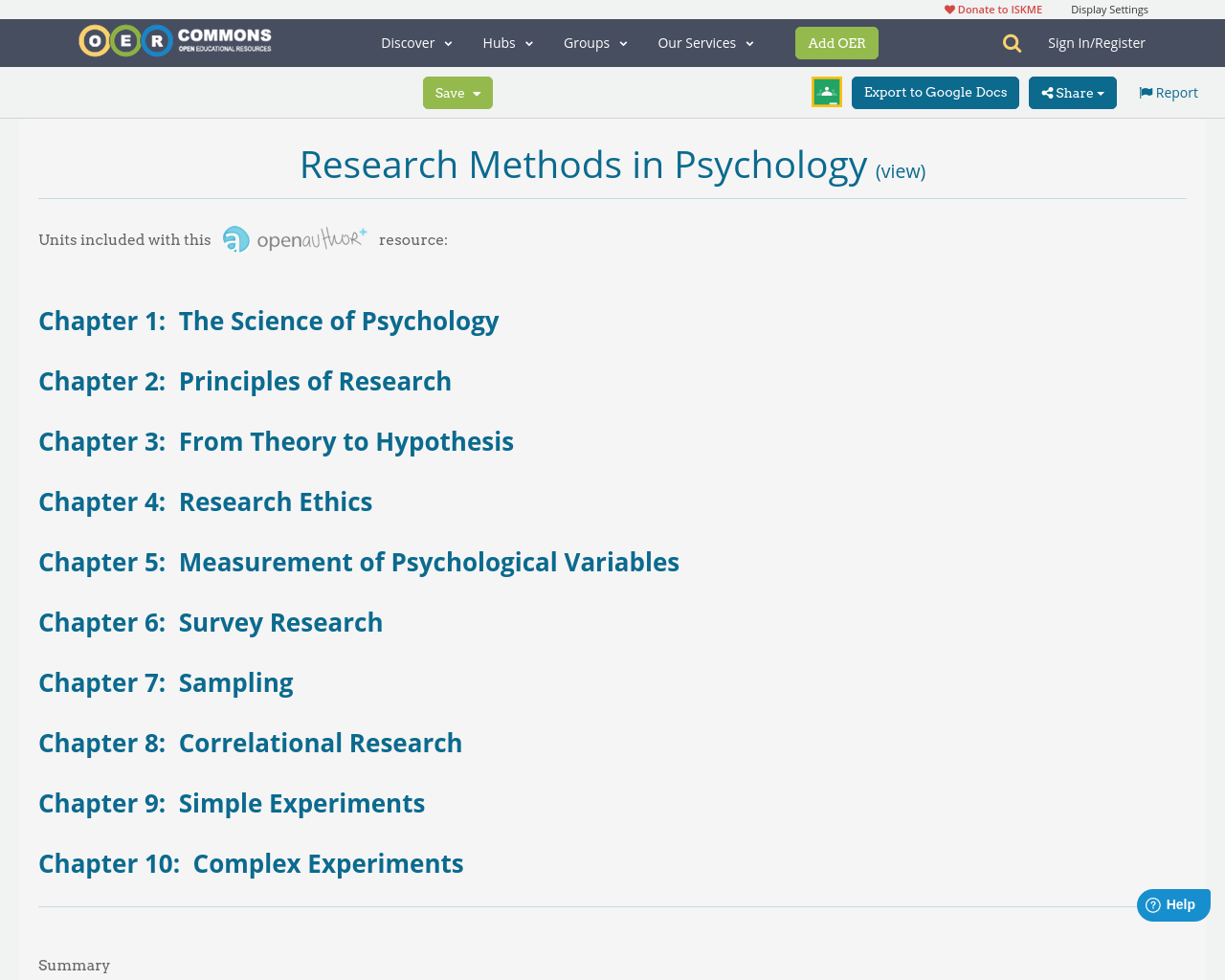 Research Methods in Psychology | OER Commons