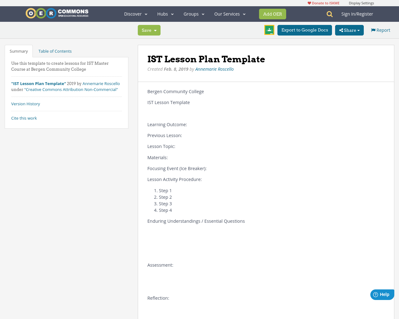 IST Lesson Plan Template | OER Commons