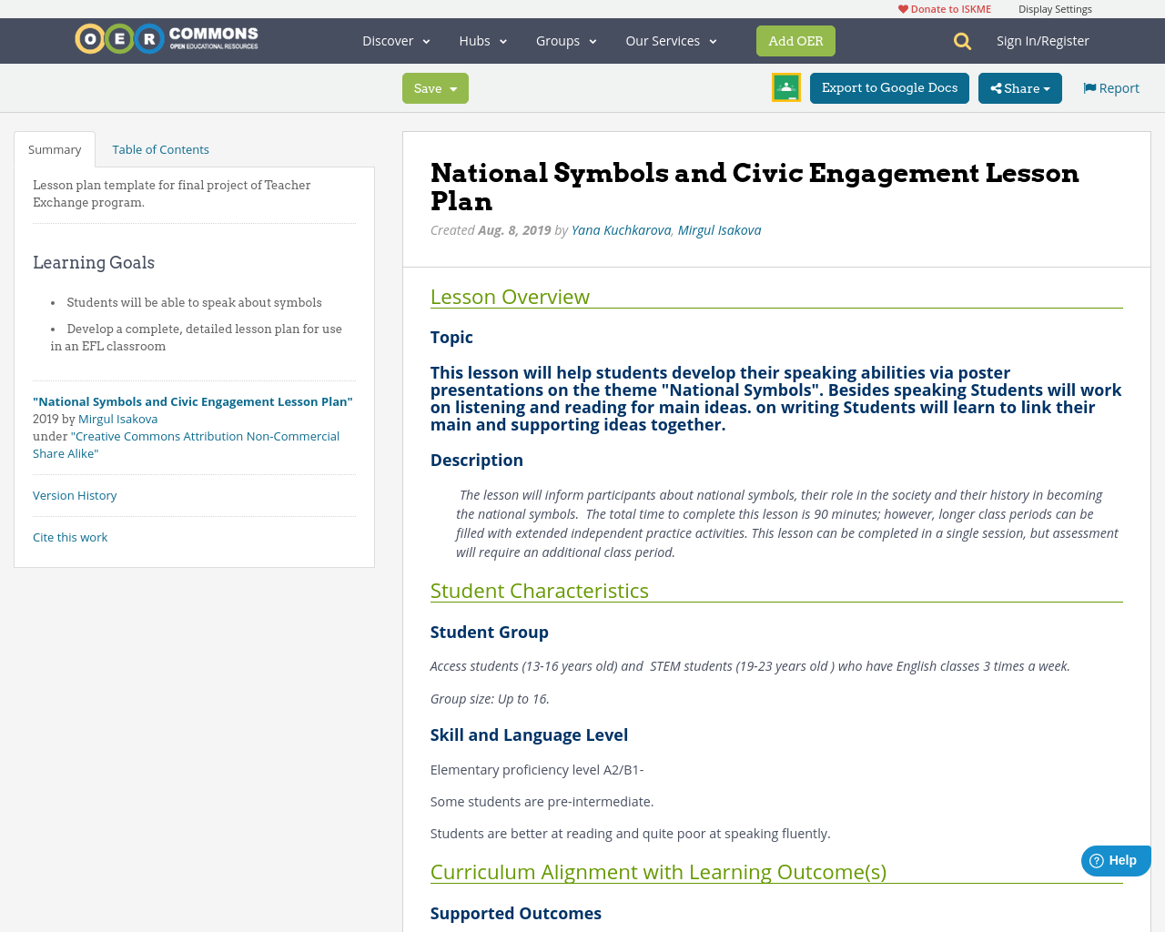National Symbols and Civic Engagement Lesson Plan | OER Commons