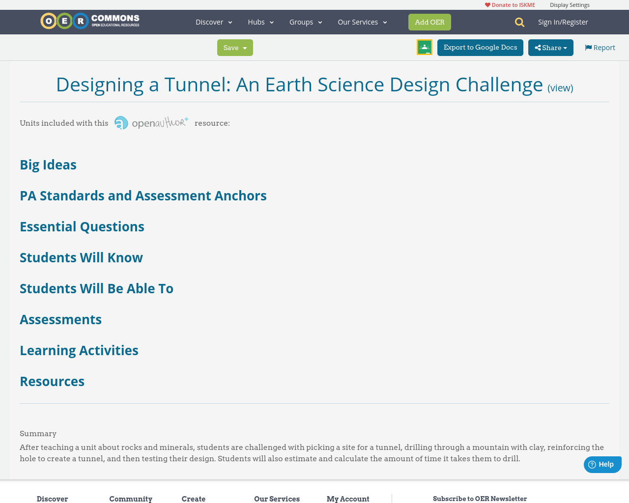 Designing a Tunnel: An Earth Science Design Challenge | OER Commons