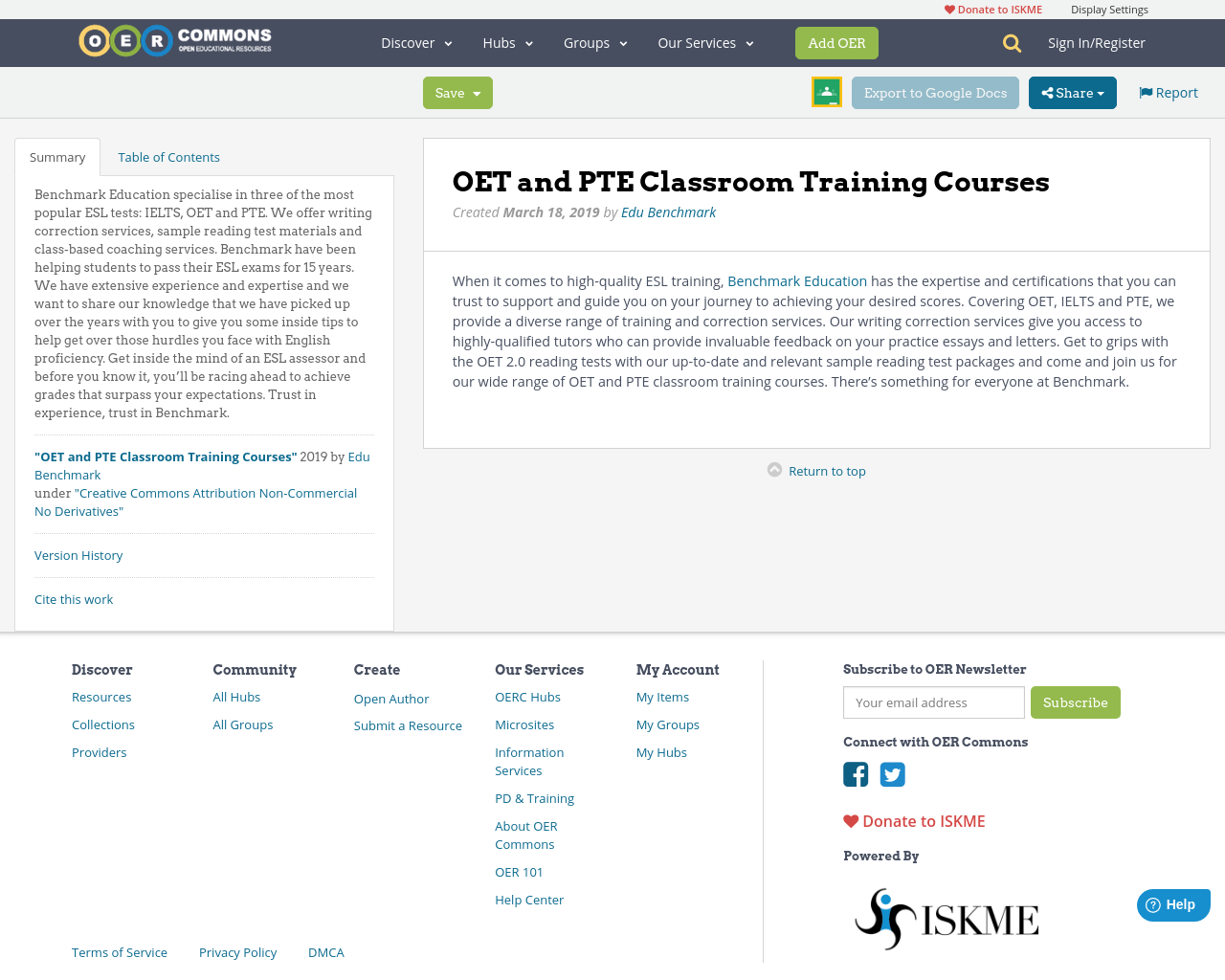 OET and PTE Classroom Training Courses | OER Commons